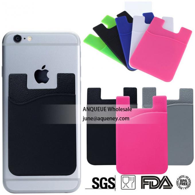 3M silicone smart phone wallet, silicone Back Pocket, OEM color ...